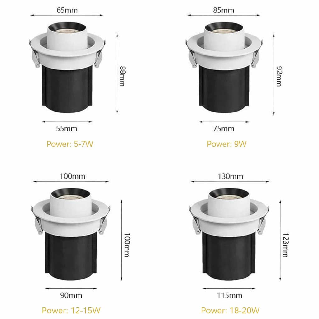 Modern LED Recessed Downlight – Dimmable Ceiling Spotlight for Living ...