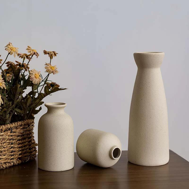 Modern Ceramic Vases Set of 3 / Minimalist Flower Vases for Home Decor ...